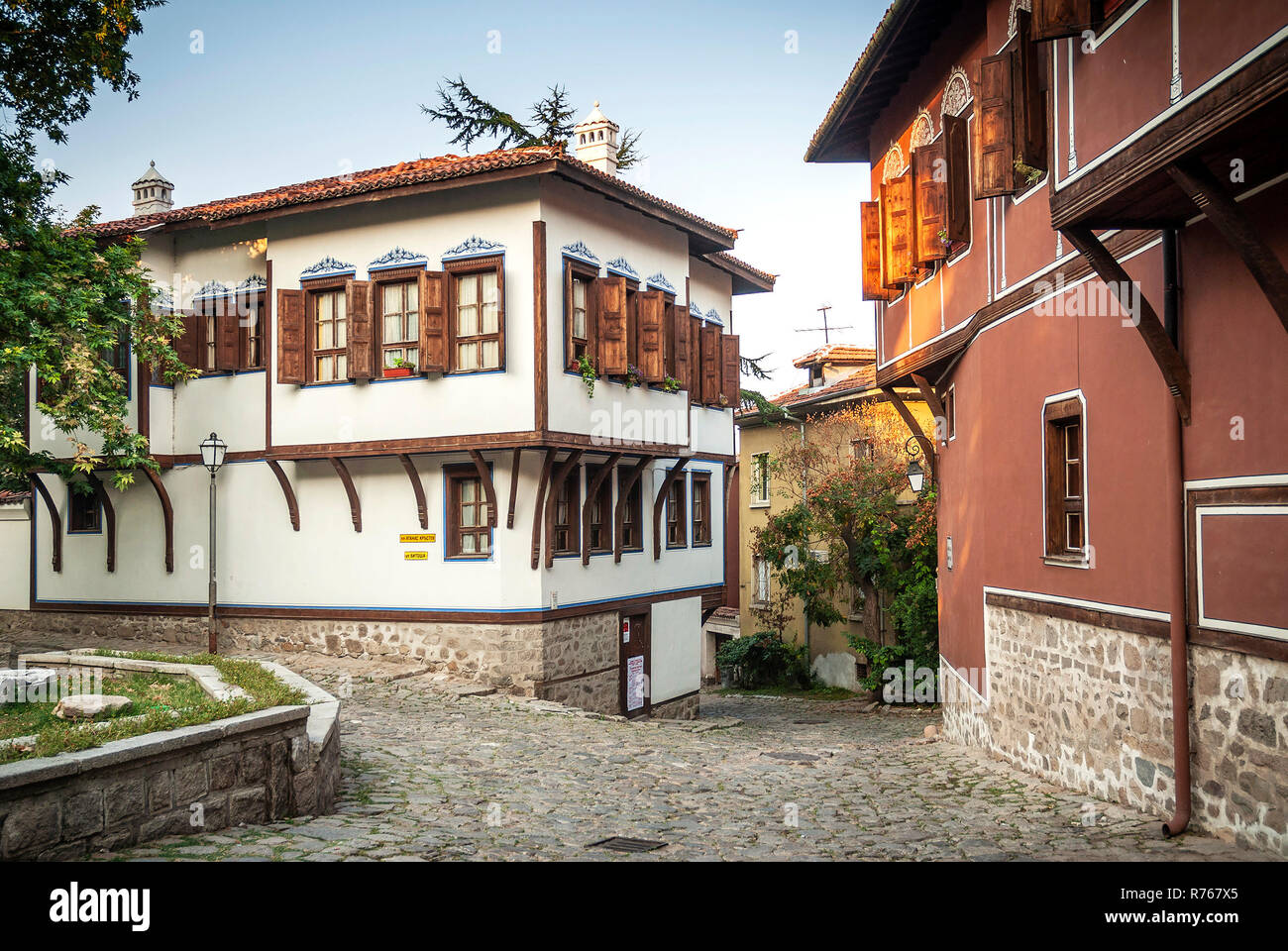 traditional houses in old town of plovdiv bulgaria Stock Photo - Alamy