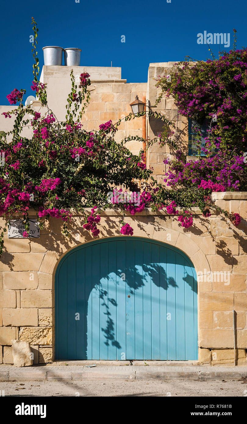 traditional mediterranean maltese house exterior detail in gozo island ...