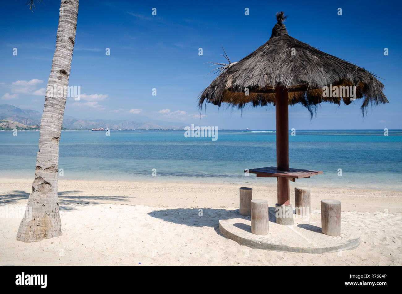 areia branca tropical beach view near dili in east timor Stock Photo ...