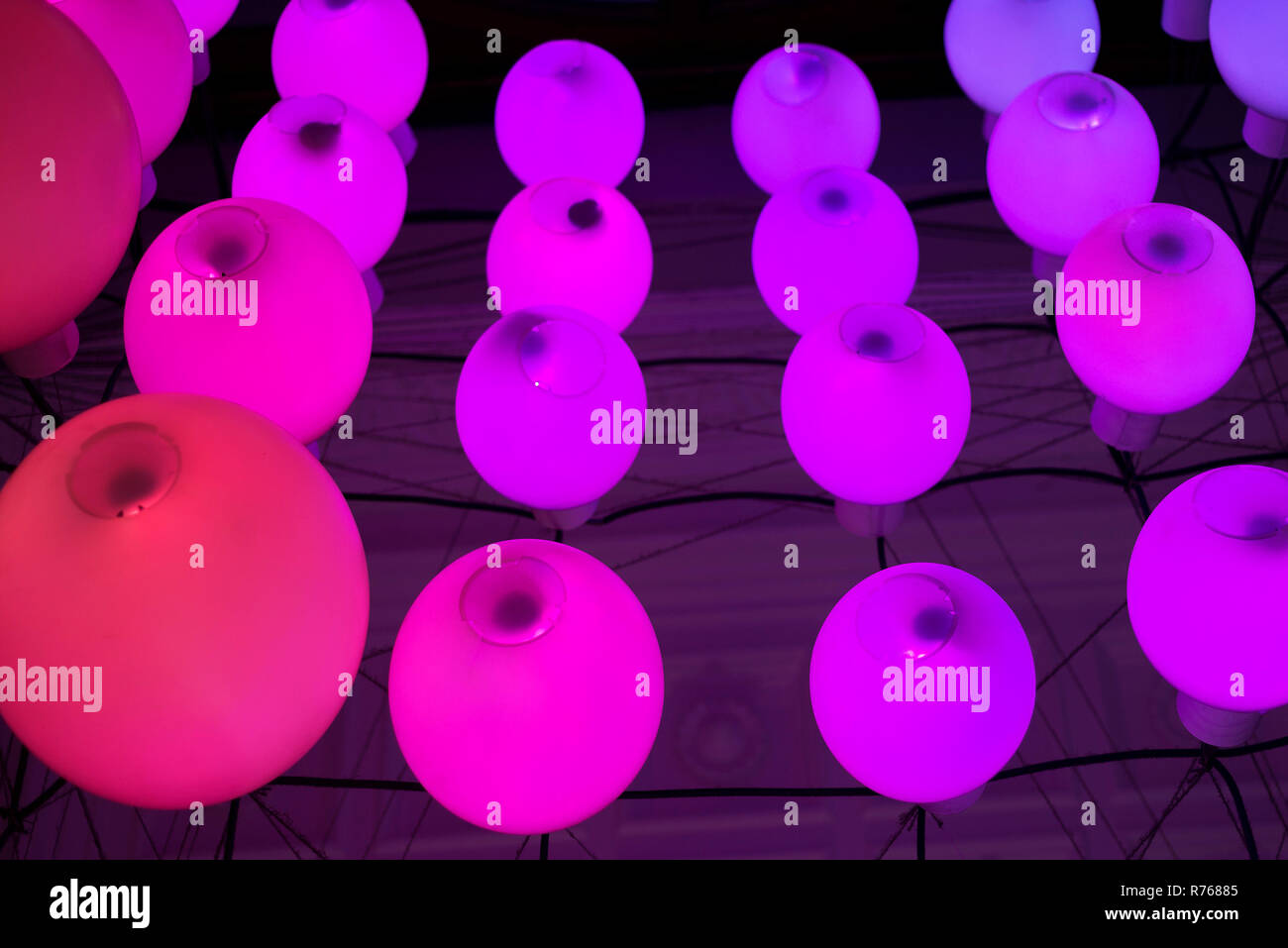 colourful round lights in funky interior design detail Stock Photo - Alamy