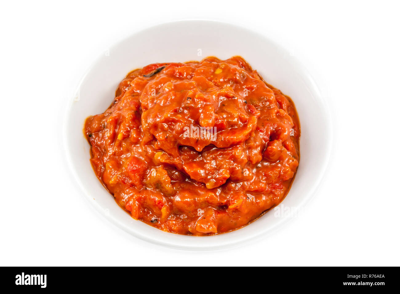 Small cup of Bulgarian traditional relish called Lutenica Stock Photo ...