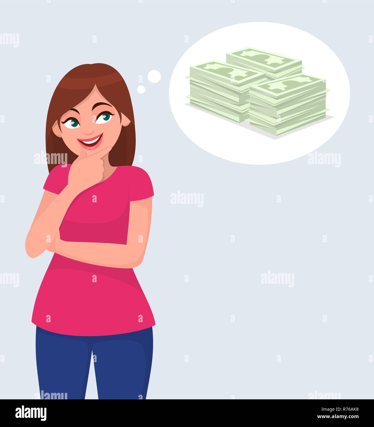 Woman thought bubble illustration hi-res stock photography and images ...
