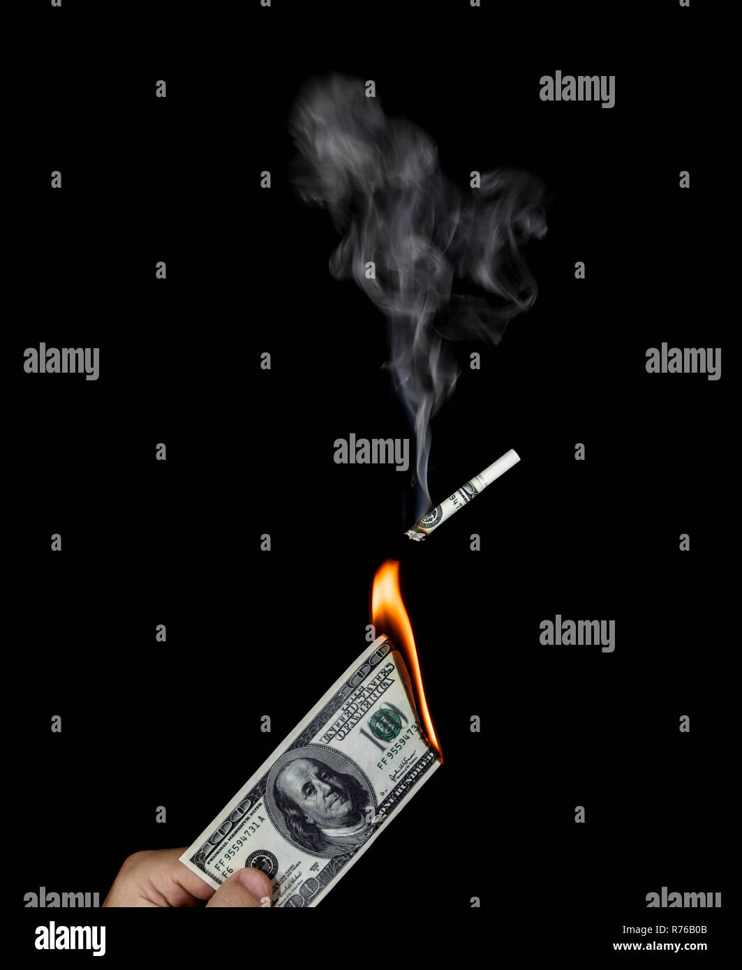 Burning Money Cigarette