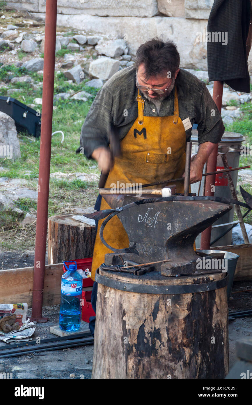 Blacksmith At Work Medieval Art High Resolution Stock Photography and ...