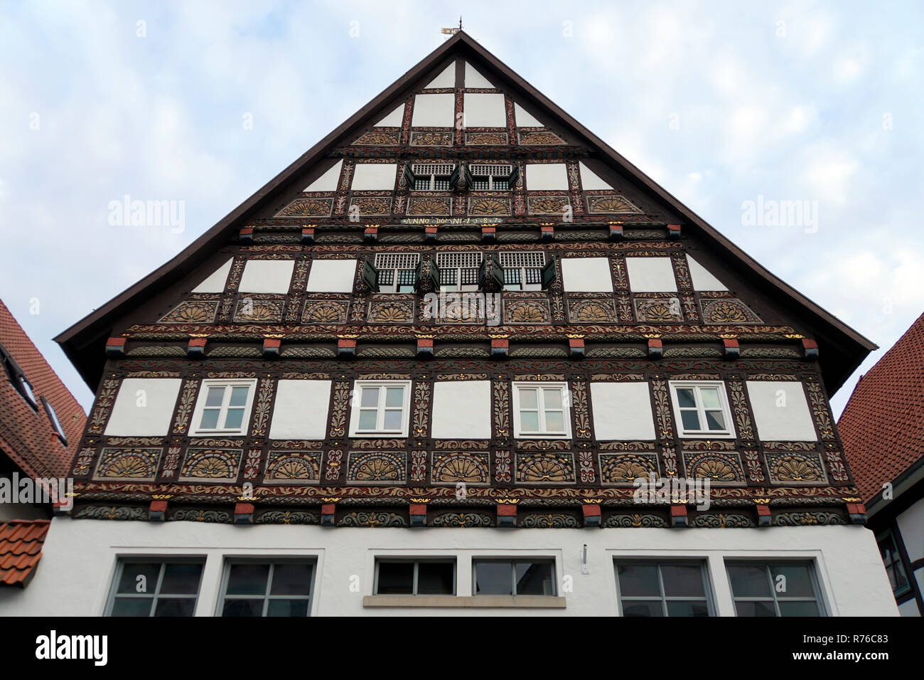 house alt-lemgo,historic half-timbered house with ornate decorative ...