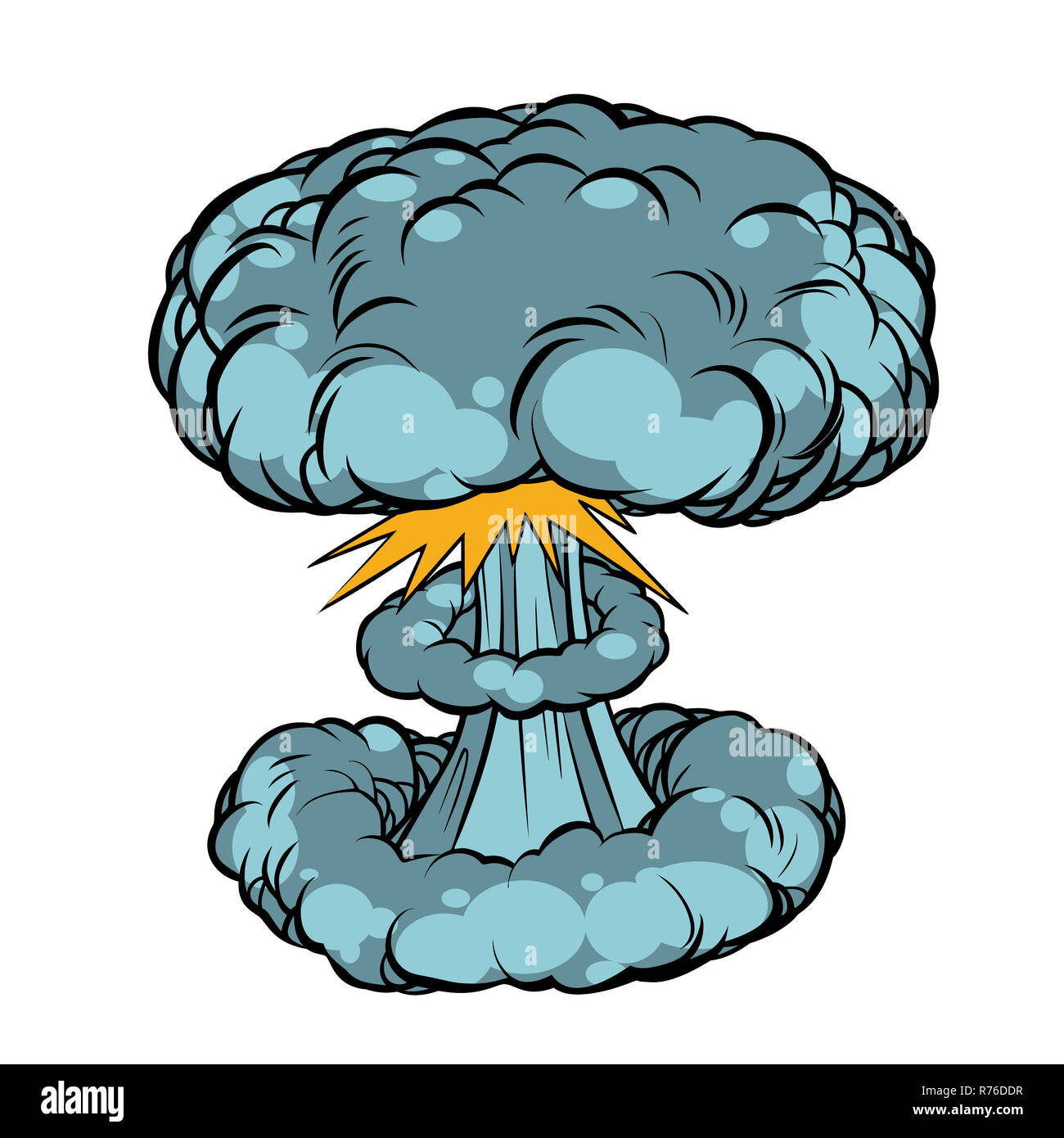 Nuclear explosion isolated on white background Stock Photo - Alamy