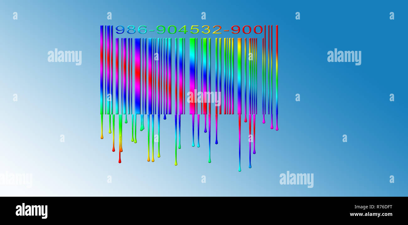 Dripping Rainbow Barcode Stock Photo - Alamy