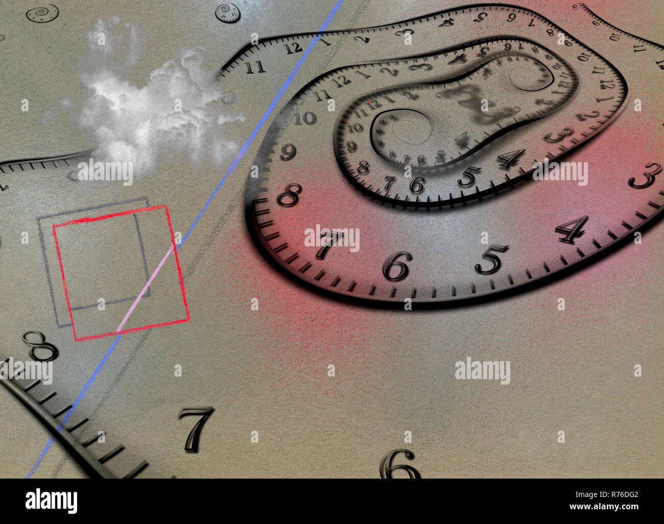 Futurism art with clock hi-res stock photography and images - Alamy