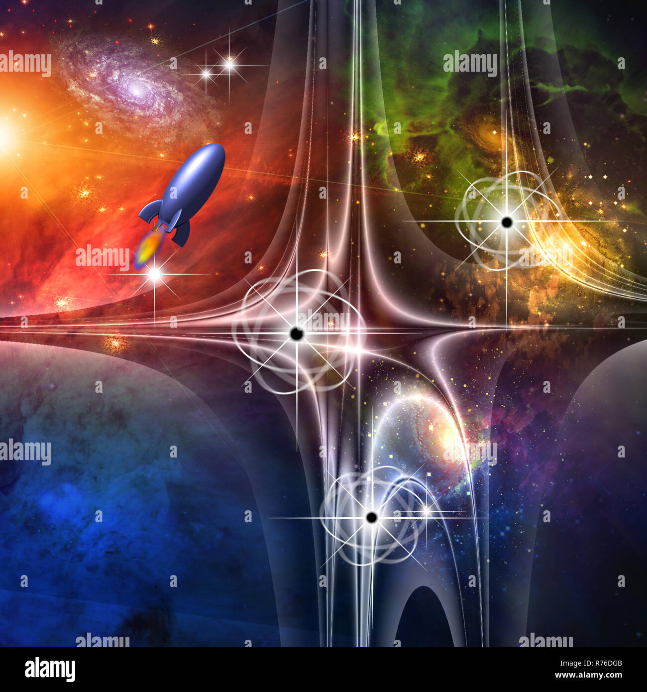 Atomic planet vintage style illustration hi-res stock photography and ...