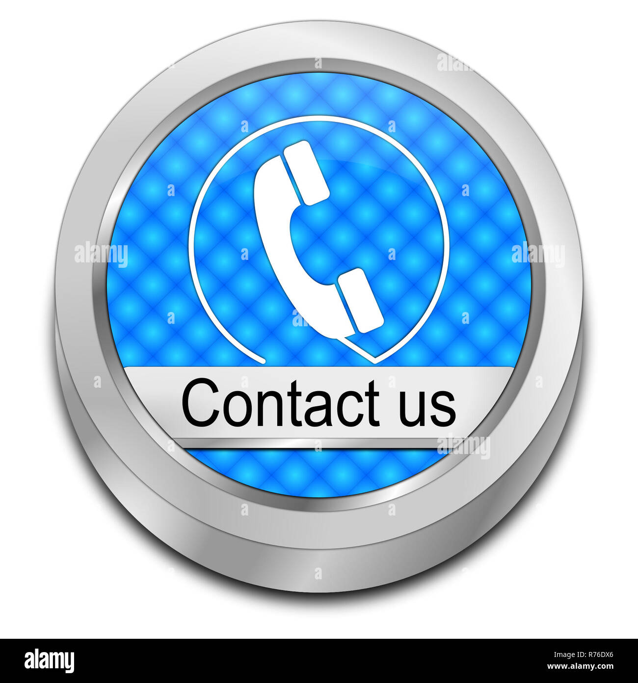 decorative blue Button contact us - 3D illustration Stock Photo - Alamy