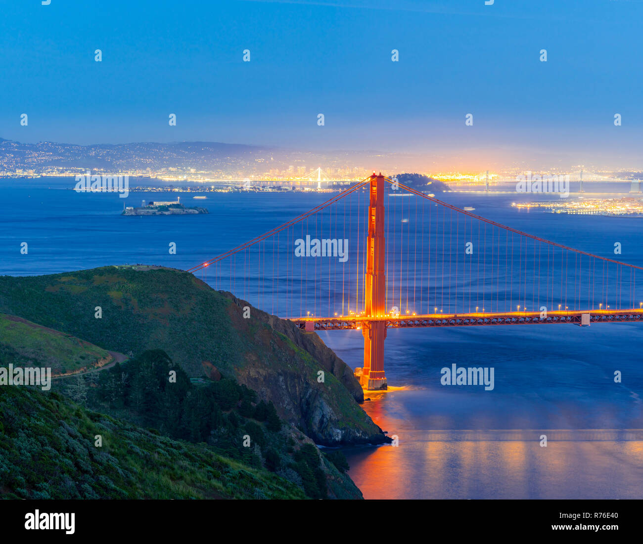 Golden Gate bridge Sunset Stock Photo - Alamy
