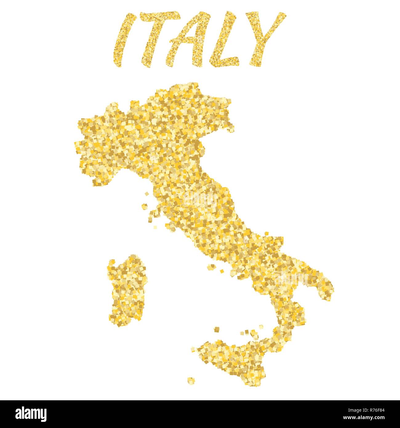 Map of Italy in golden Stock Vector Image & Art - Alamy