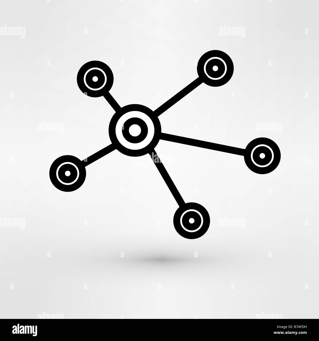 Abstract connection icon logo design made of pieces - various geometric ...