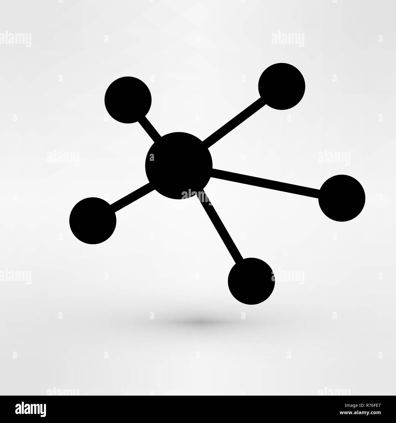 Abstract Connection Icon Logo Design Made Of Pieces Various Geometric Shapes Stock Vector