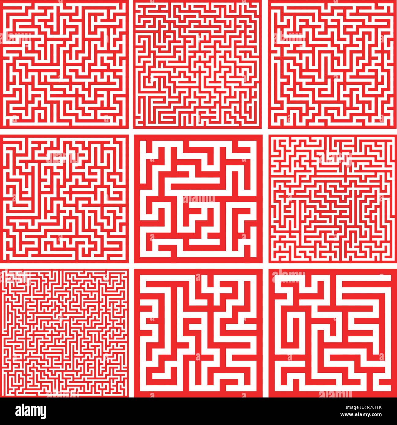 Set of colorful mazes/ Good for logo or icon, Vector background ...