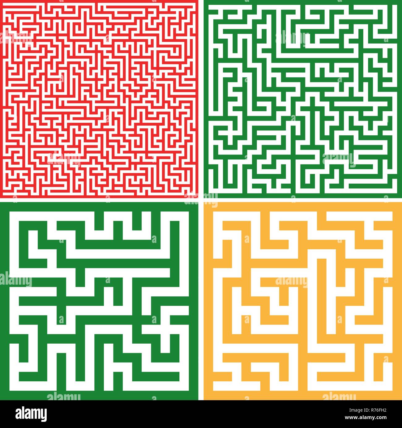 Set of colorful mazes/ Good for logo or icon, Vector background ...