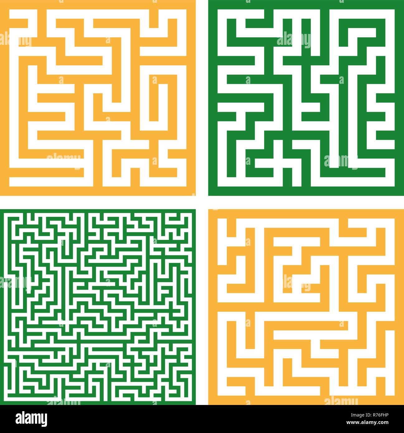 Set of colorful mazes/ Good for logo or icon, Vector background ...