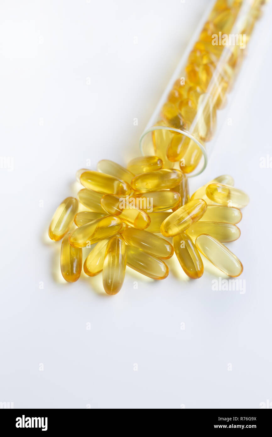 Fish oil capsules Stock Photo - Alamy