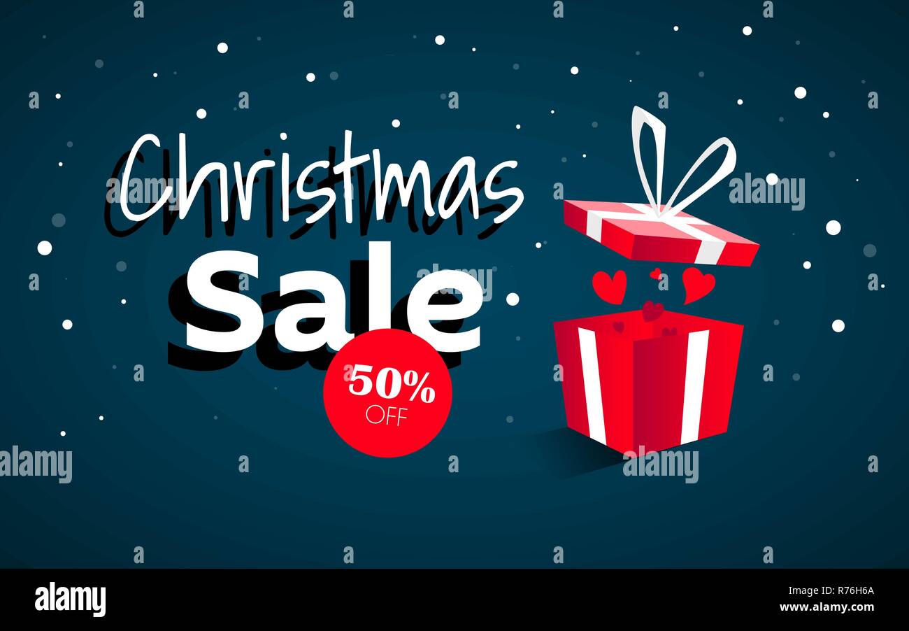 Christmas sale headers with red gift boxes. Christmas banner, Xmas ...