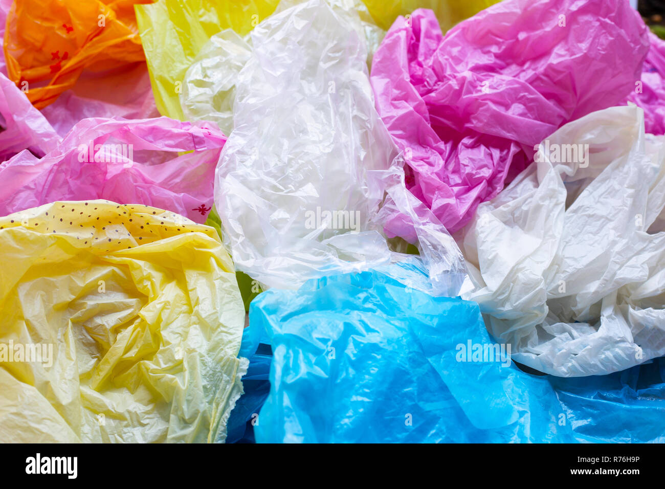 Colorful plastic bags Stock Photo - Alamy