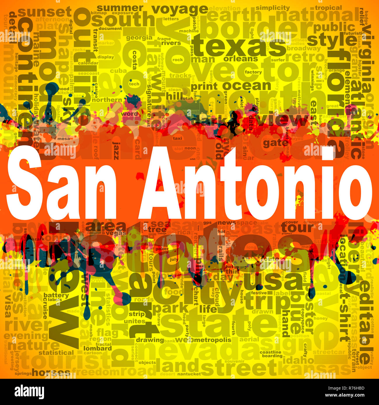 San antonio typography design hi-res stock photography and images - Alamy
