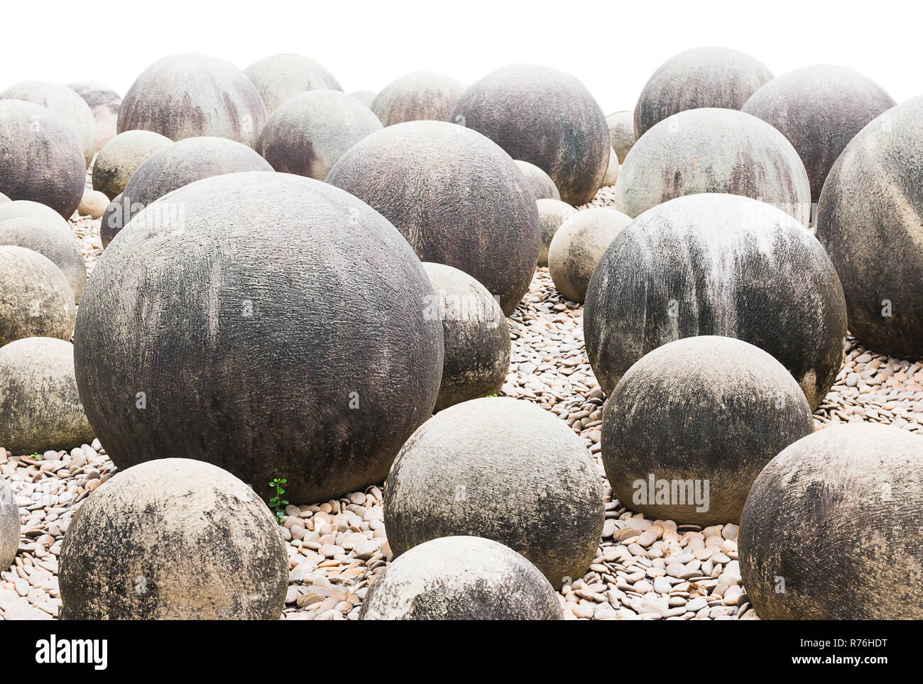 Stone in Japanese garden on white Stock Photo - Alamy