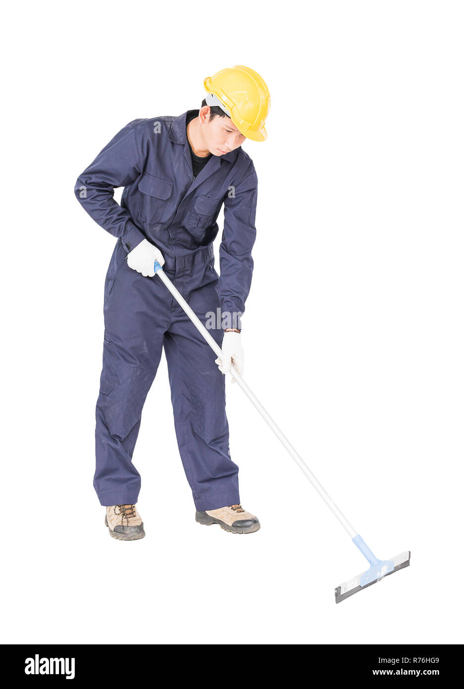 Male worker clean window glass Cut Out Stock Images & Pictures - Alamy