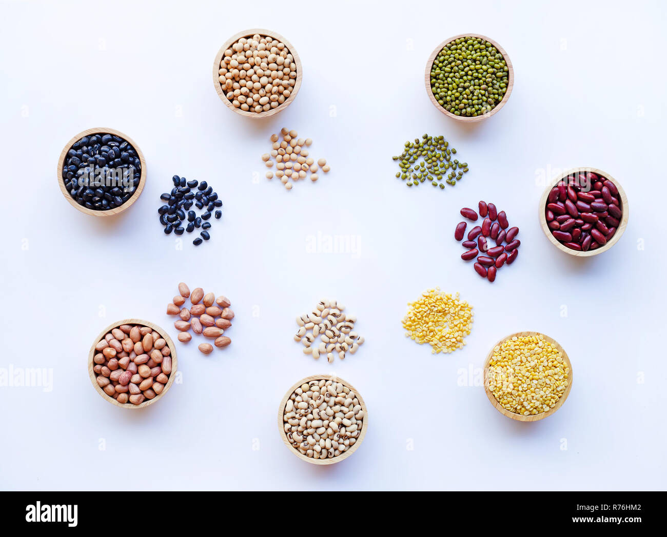 Mixed beans, Different legumes isolated on white background Stock Photo ...