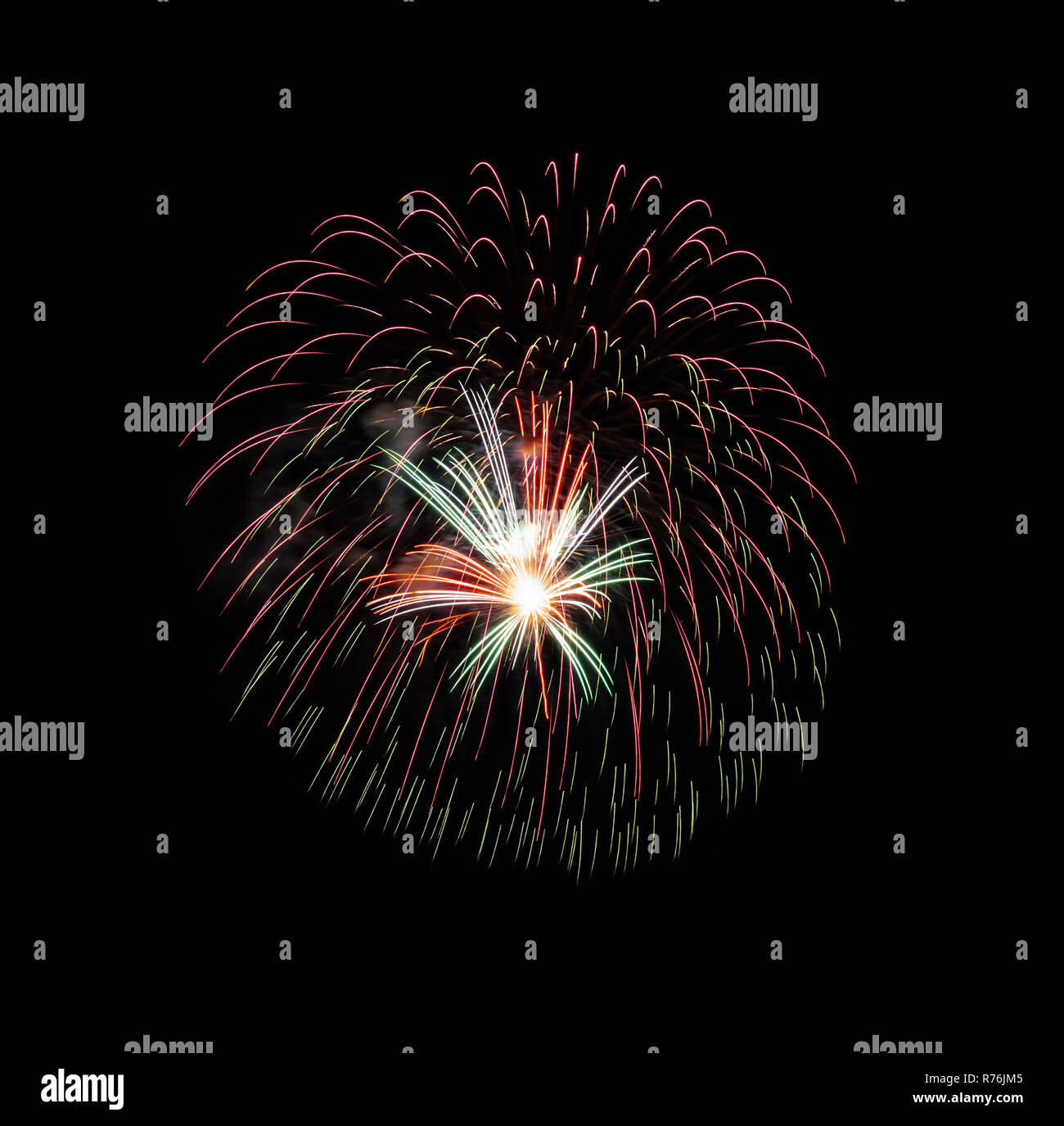 Fireworks explosion on night sky Stock Photo - Alamy