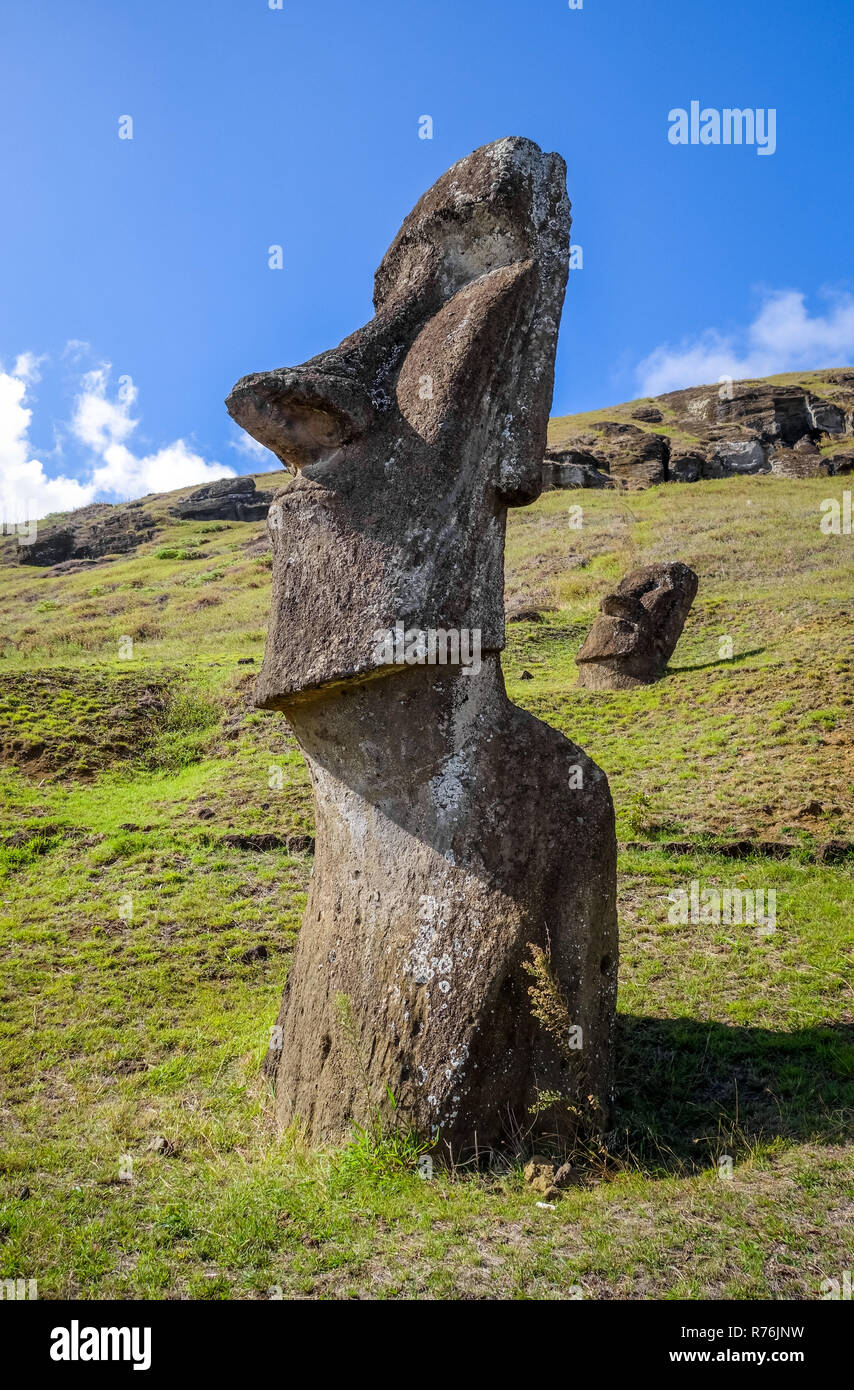 Easter island rano raraku maori statues hi-res stock photography and ...