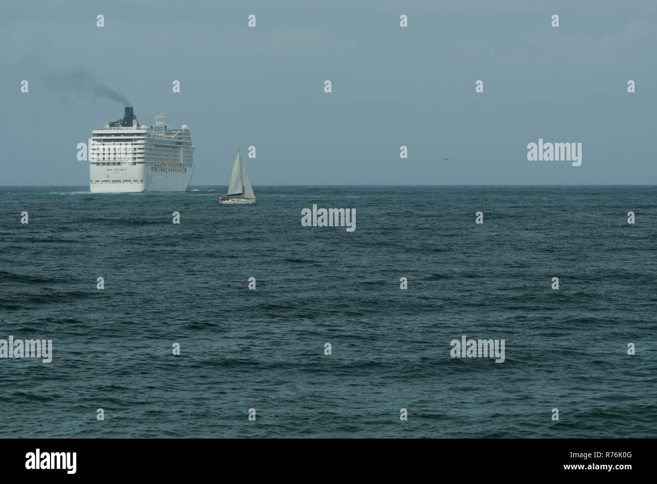 Durban, KwaZulu-Natal, South Africa, large luxury cruise ship MSC ...