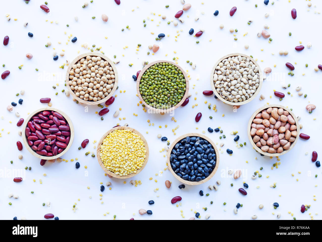 Mixed beans, Different legumes isolated on white background Stock Photo ...