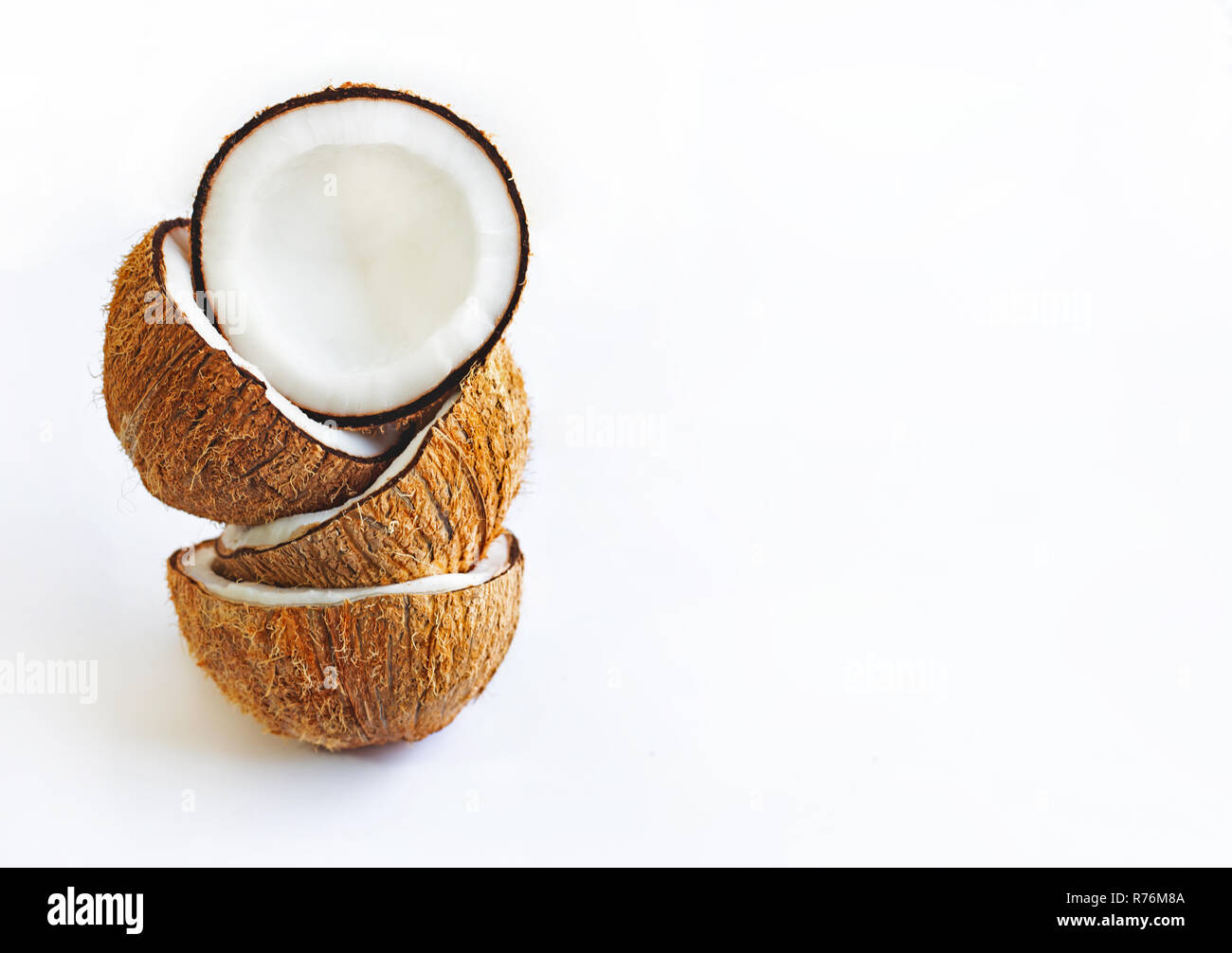 Coconut on white background Stock Photo - Alamy