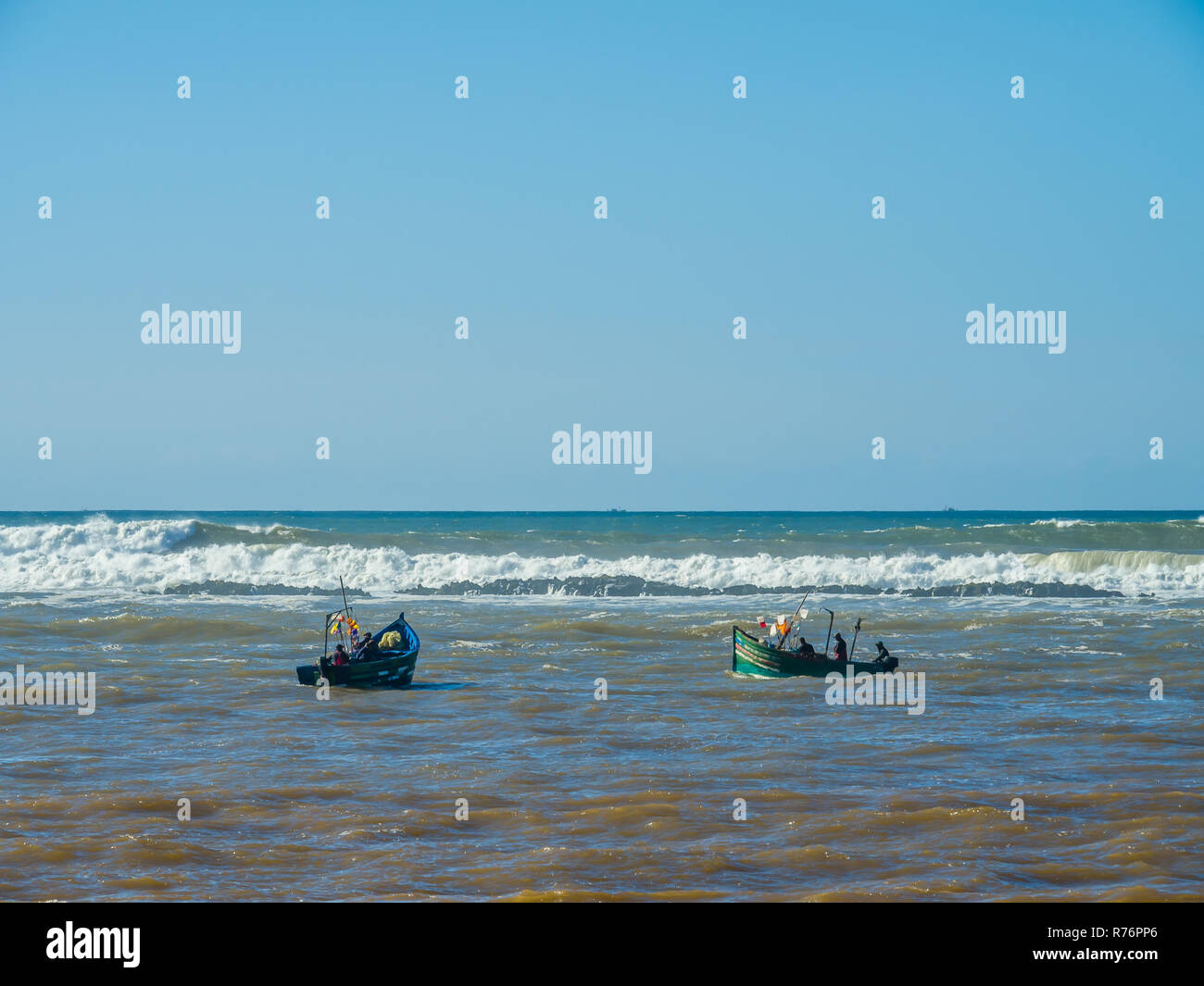 Fishermen sailing to the Atlantic near Safi, Morocco Stock Photo - Alamy