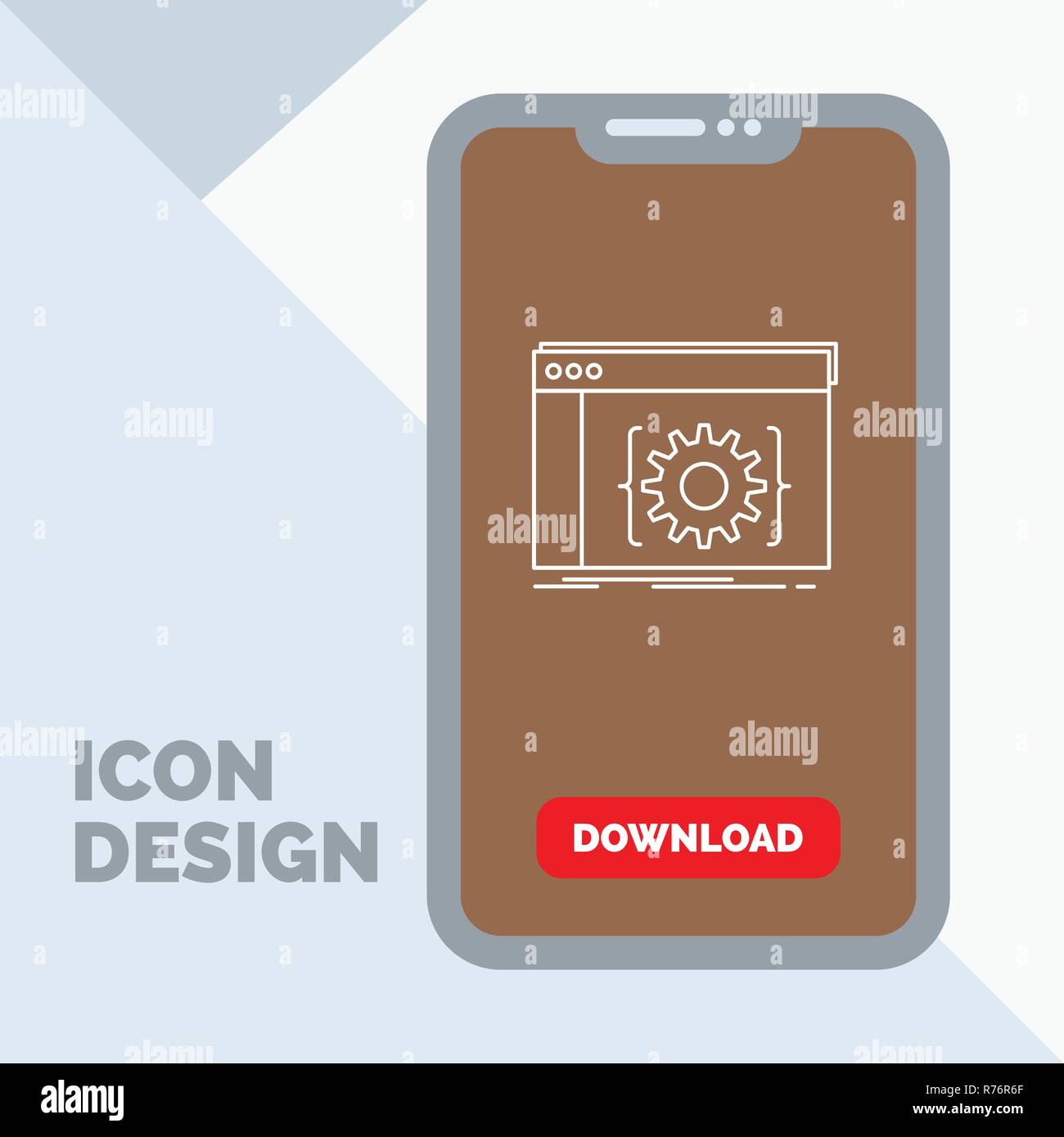 Api App Coding Developer Software Line Icon In Mobile For Download Page Stock Vector Image