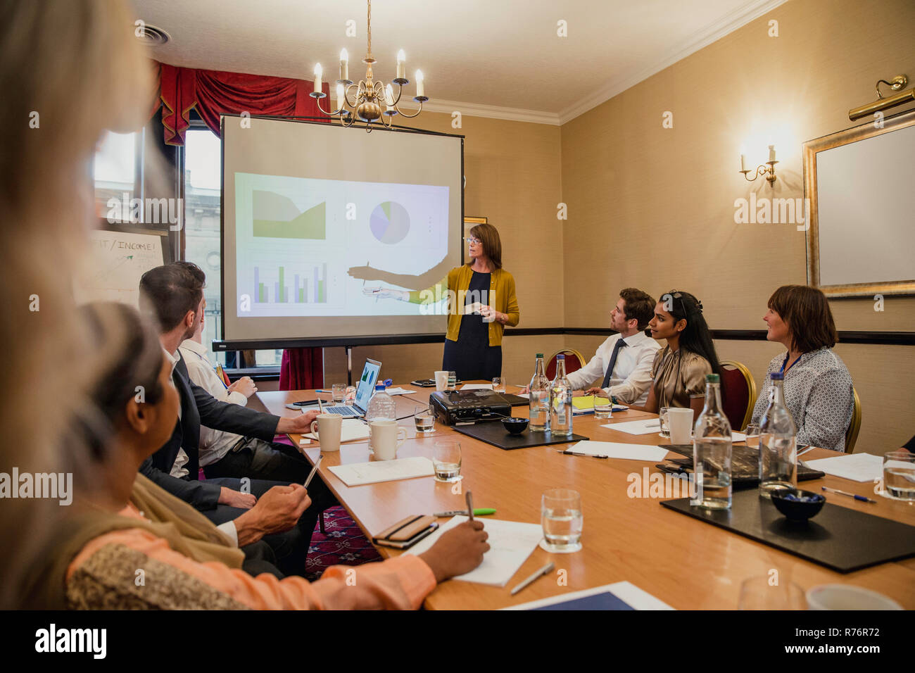 She knows all the Facts and Figures Stock Photo - Alamy