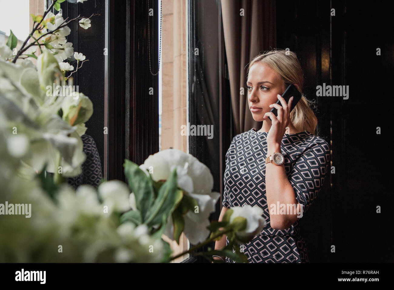Making an Important Phone Call Stock Photo - Alamy