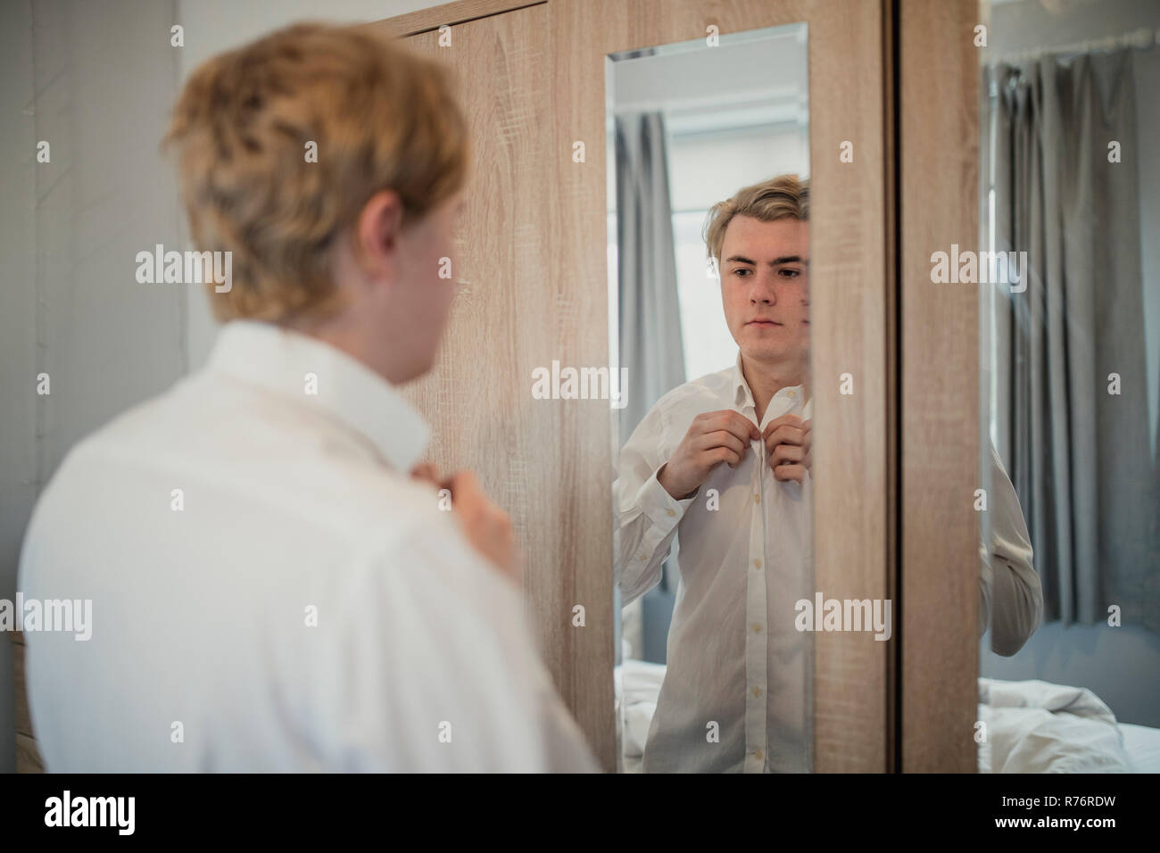 Getting Dressed for Work Stock Photo - Alamy