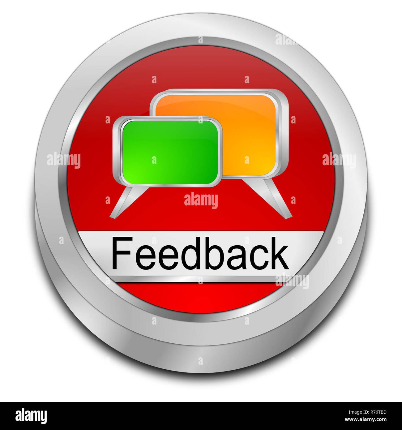 red Feedback button - 3D illustration Stock Photo - Alamy