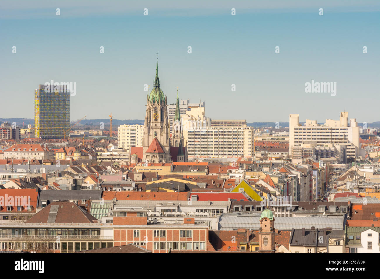 Aerial view over the city of Munich Stock Photo - Alamy