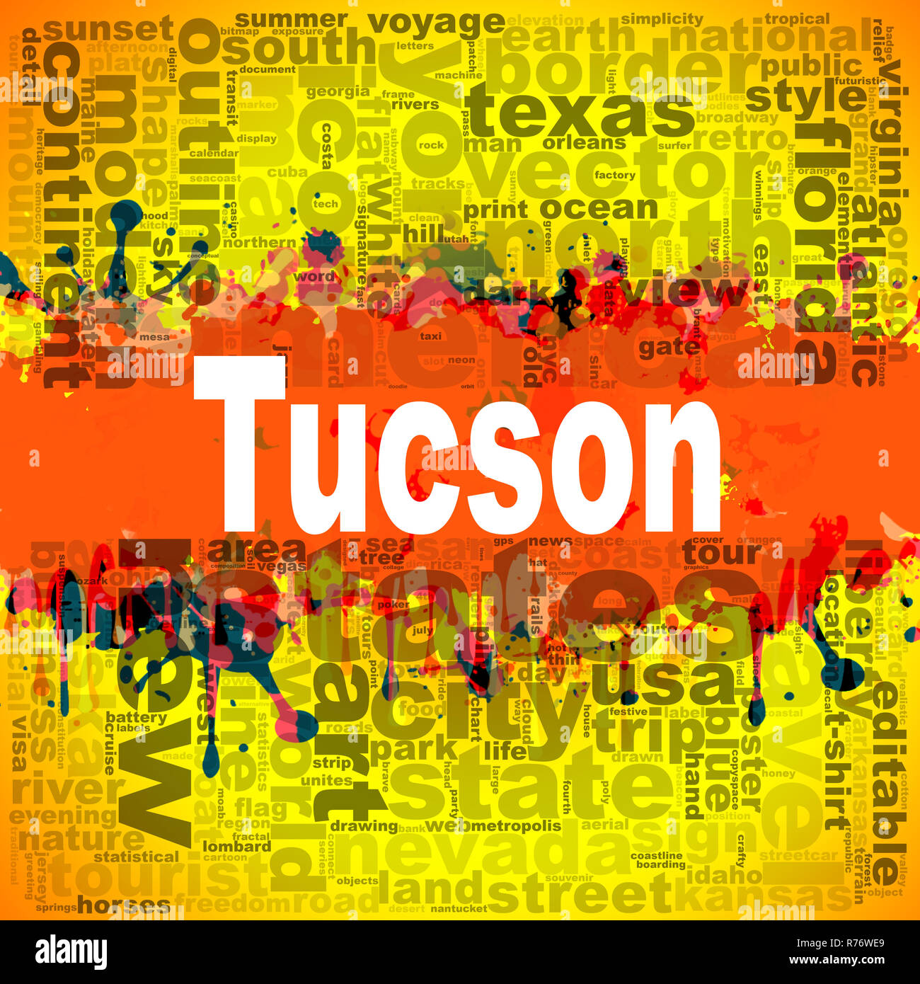 Tucson word cloud design Stock Photo - Alamy