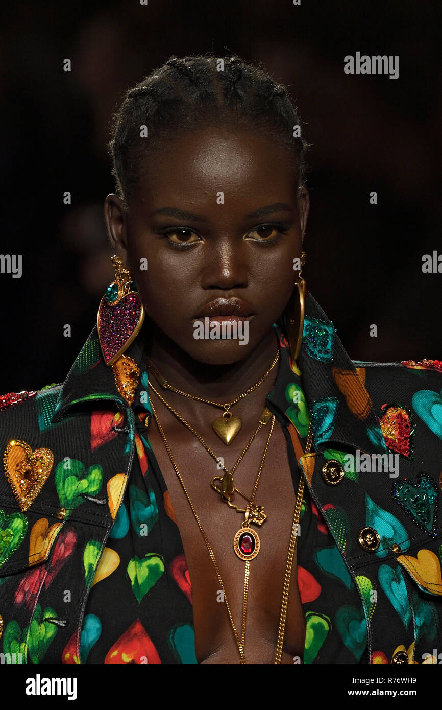 NEW YORK, NY - DECEMBER 02: Model Adut Akech walks the runway at the ...