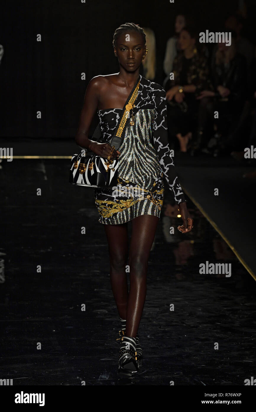 NEW YORK, NY - DECEMBER 02: Model Anok Yai walks the runway at the ...