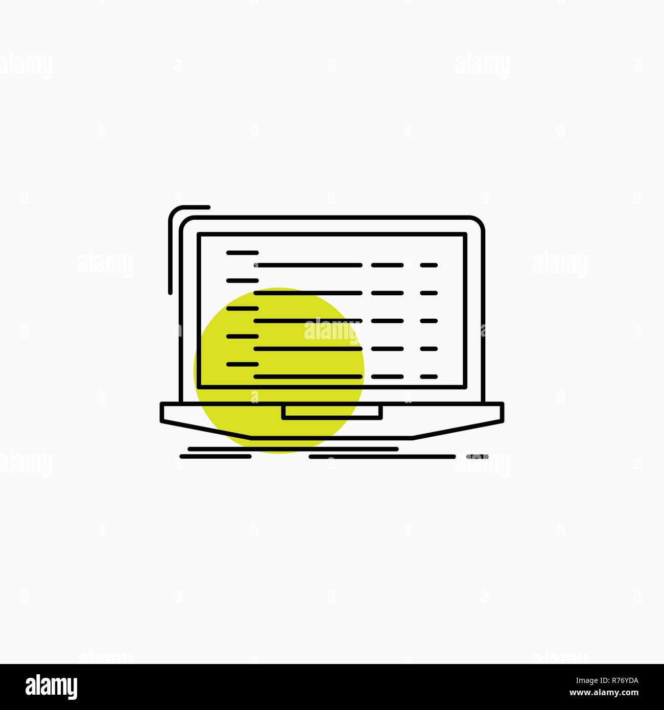 Api App Coding Developer Laptop Line Icon Stock Vector Image And Art