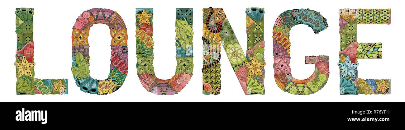 Zentangle stylized lounge. Hand Drawn lace vector illustration Stock ...