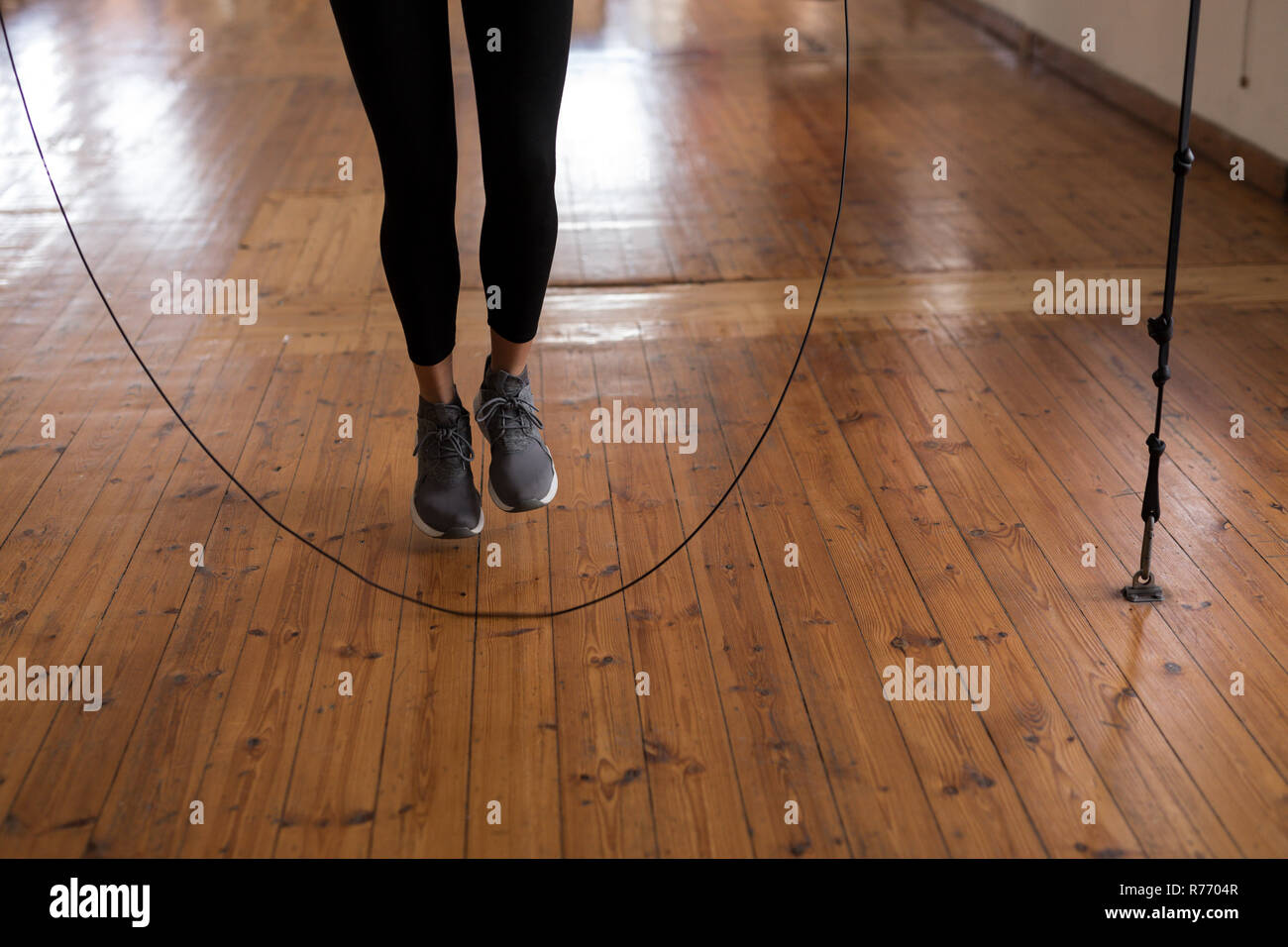 Female boxer exercising skipping rope hi-res stock photography and ...