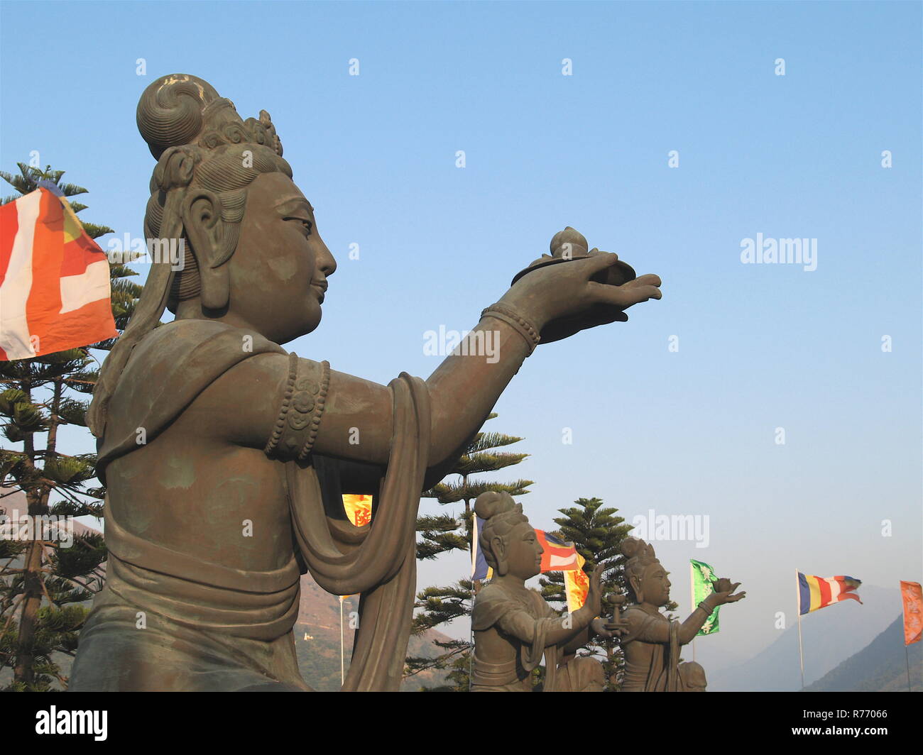 Offering Statues at Giant Buddha Site, Hong Kong Stock Photo - Alamy
