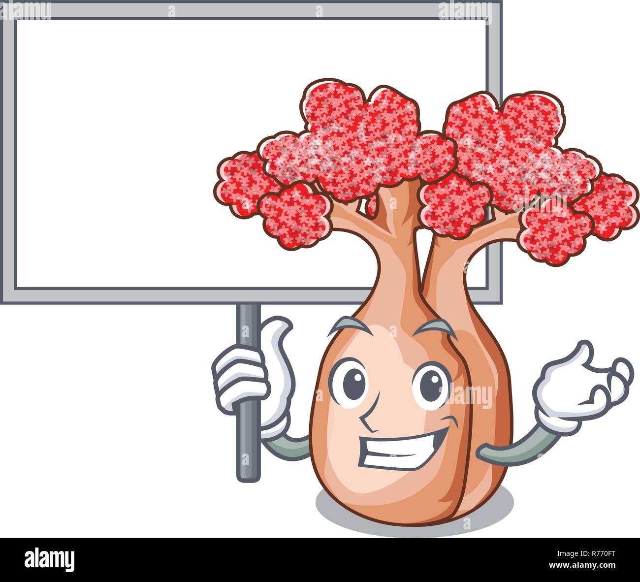 Bring board bottle tree in rose shape cartoon vecto illustration Stock ...
