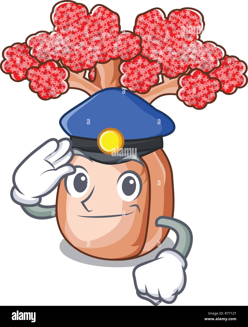 Police bottle tree in rose shape cartoon vecto illustration Stock ...