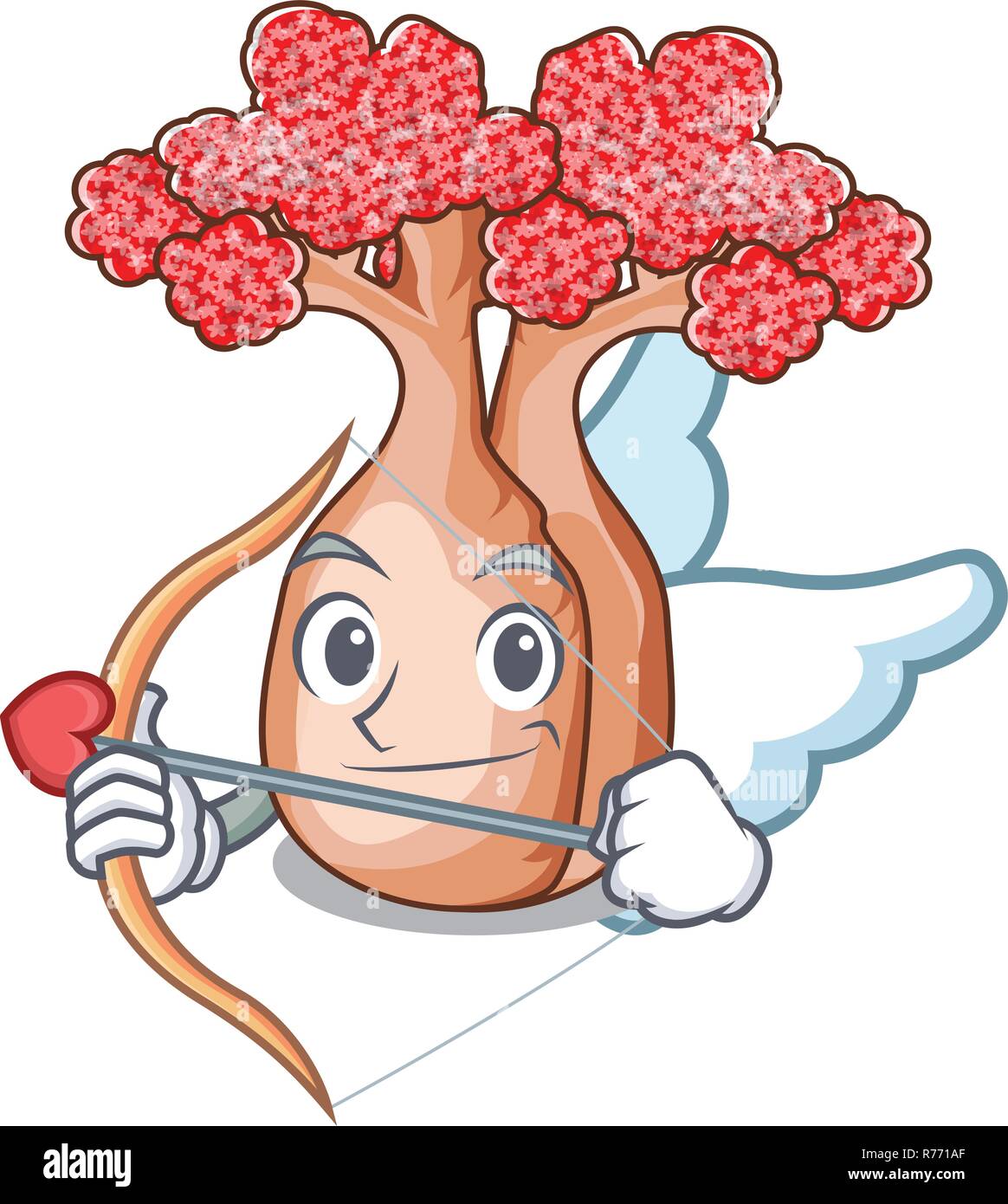 Cupid bottle tree in rose shape cartoon vecto illustration Stock Vector ...